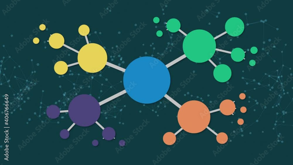mind mapping template with colored empty circles, luma matte for ...