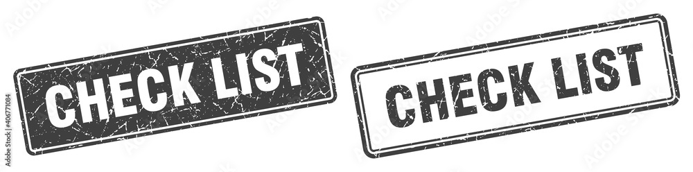 check list stamp set. check list square grunge sign Stock Vector ...