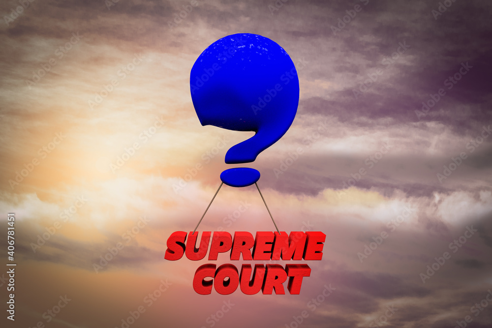 Question mark in the shape of a balloon conveys the letter Supreme ...