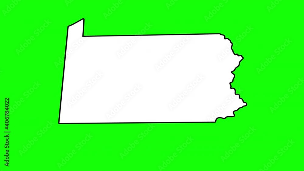 Pennsylvania State of USA with pointer in capital city Harrisburg ...