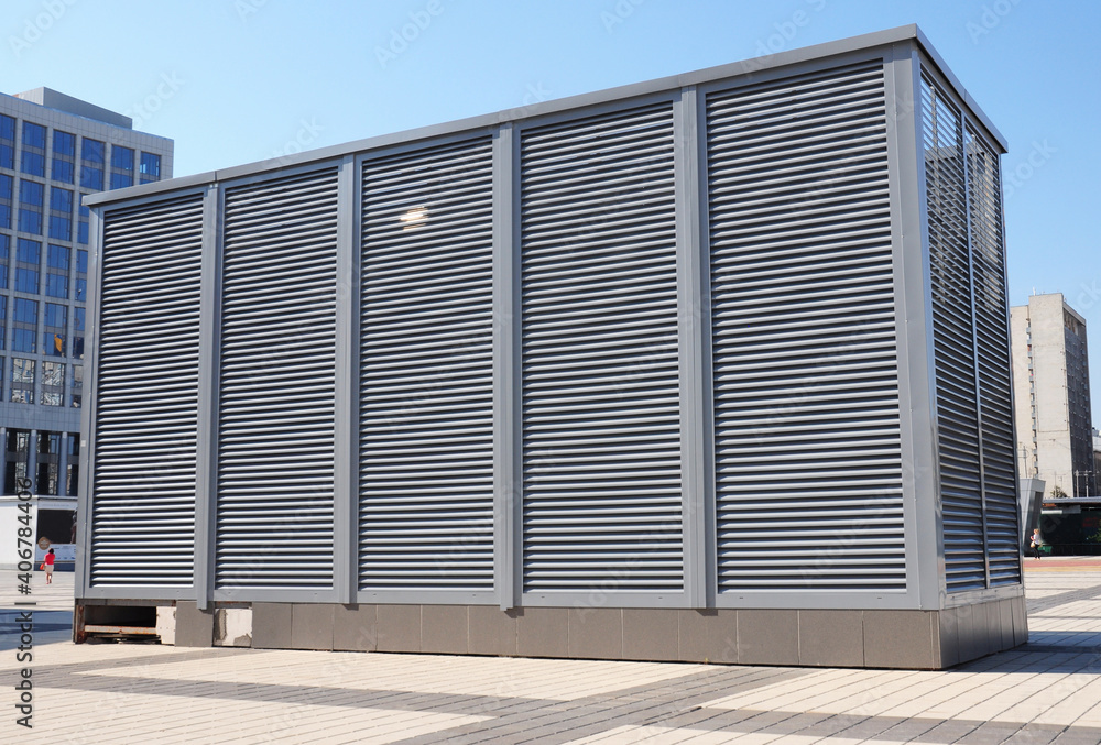 Commercial, industrial building HVAC system or heating, ventilating air ...