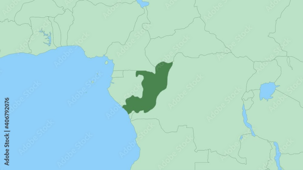 Map of Congo with pin of country capital. Congo Map with neighboring ...