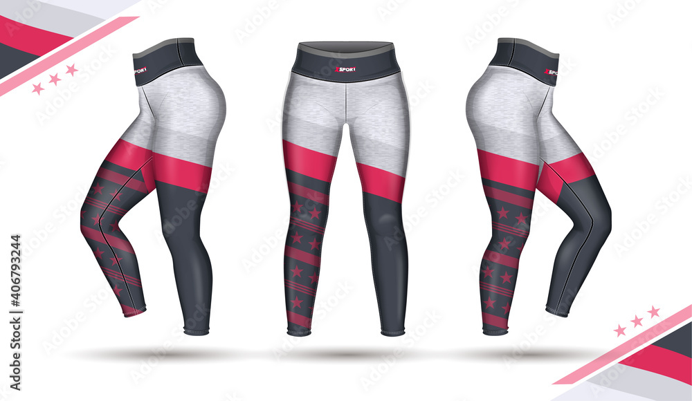 leggings pants training fashion illustration vector with mold Stock ...