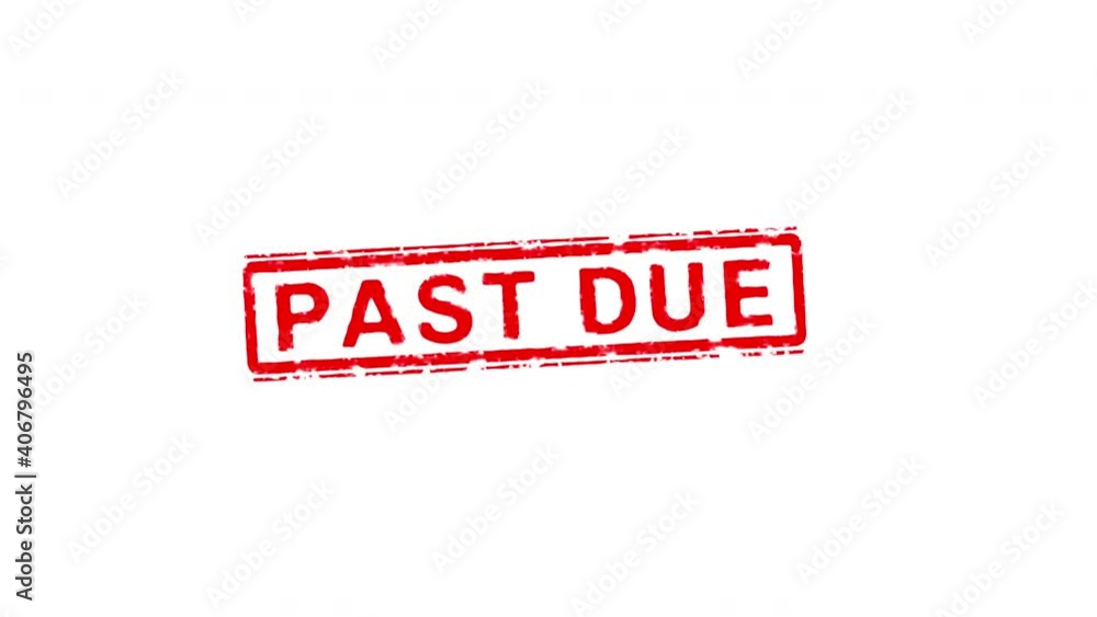 Past Due Text Stamp effects Animation on White Background and Green ...