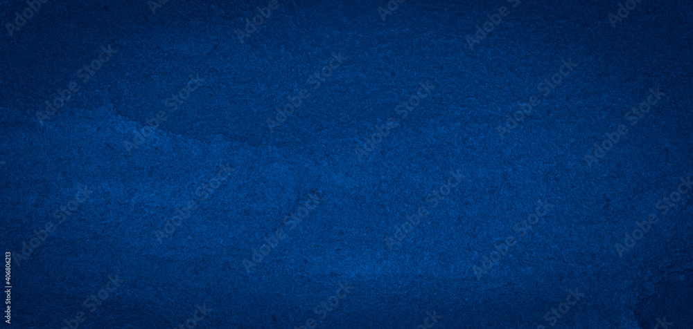 Navy blue watercolor background with drips and spots. Frame with copy ...