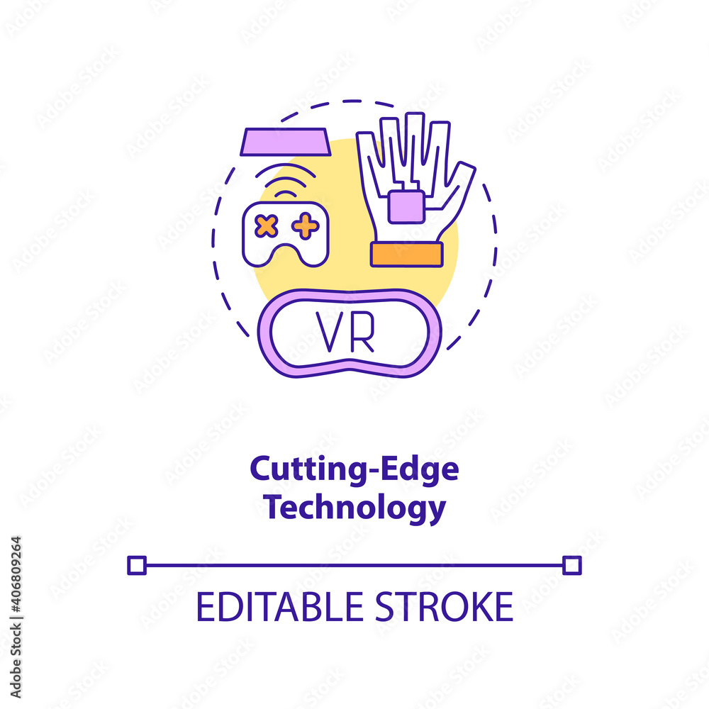 Cutting edge technology concept icon. Game design industry benefits ...