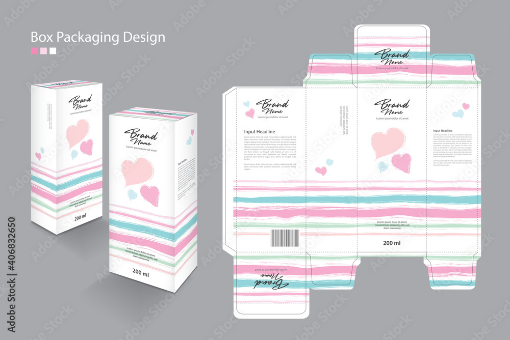 Box, Packaging Template for cosmetic, Supplement, spa, Beauty, food ...