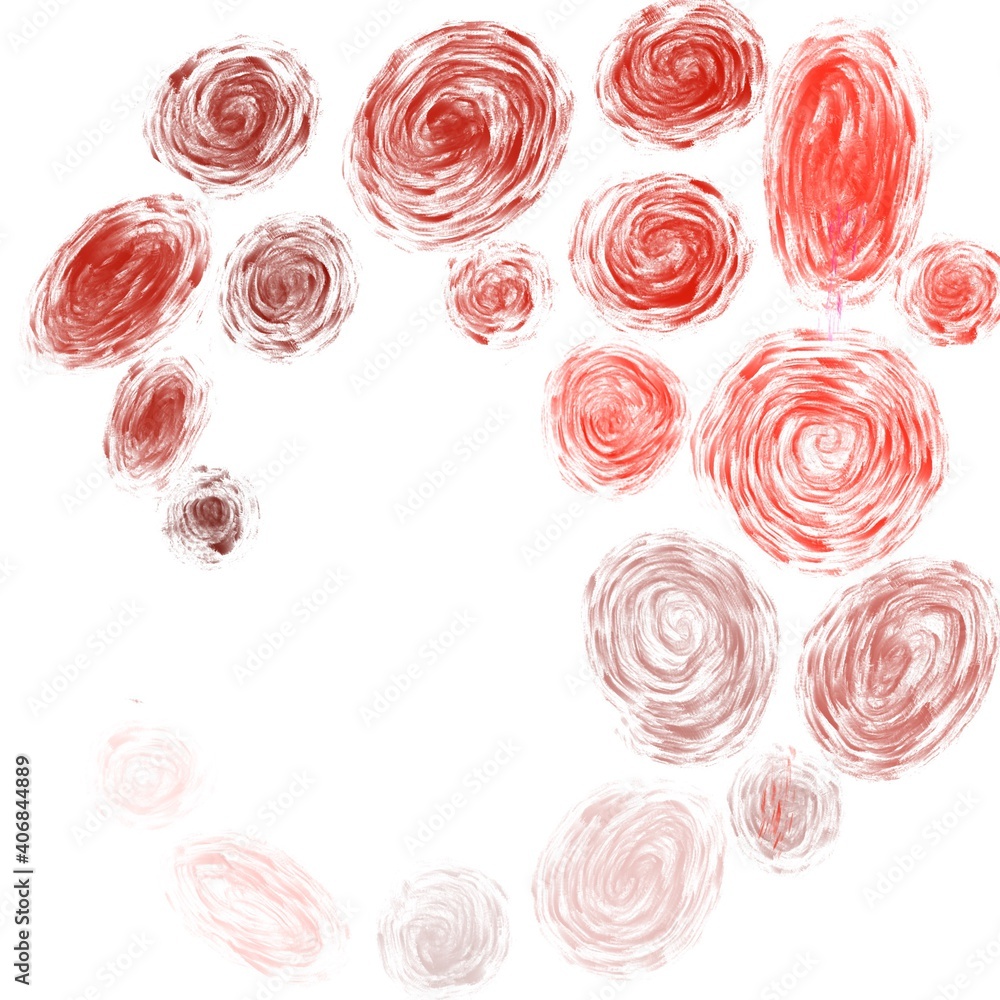 Background of spots of different sizes, made with a dry brush in a red ...