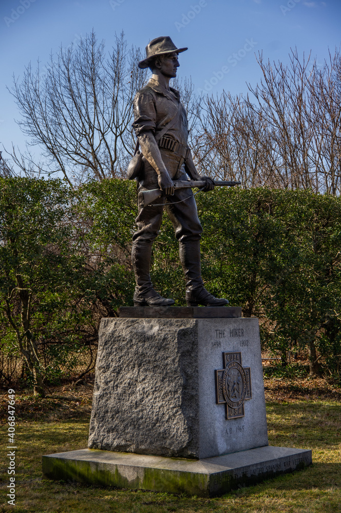 Washington DC—Feb 7, 2021; statue of a man holding rifle on monument in ...