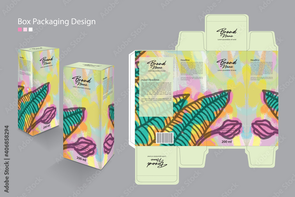 Packaging Box, Packaging design Template for cosmetic, Supplement, spa ...