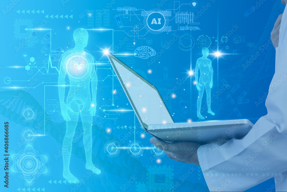 Futuristic medical and Science for people,doctor using computer laptop ...