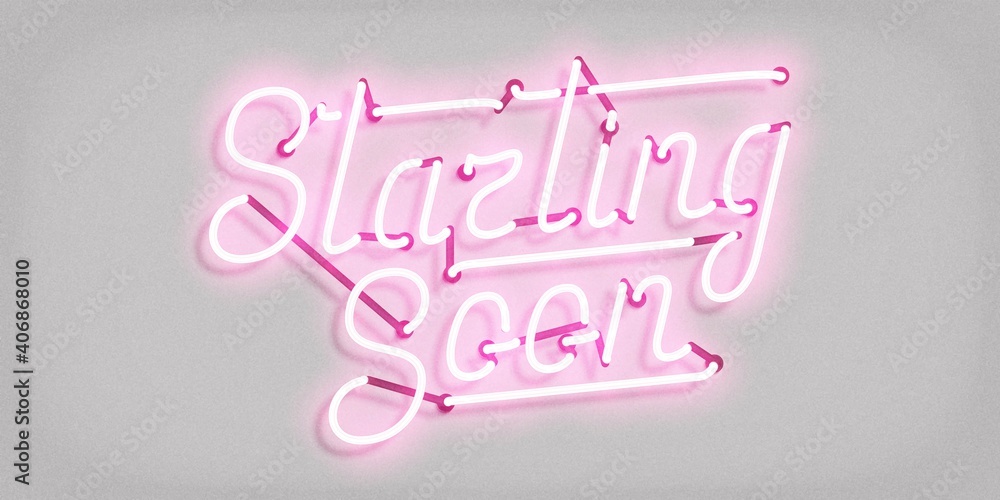 Vector realistic isolated neon sign of Starting Soon logo for template ...