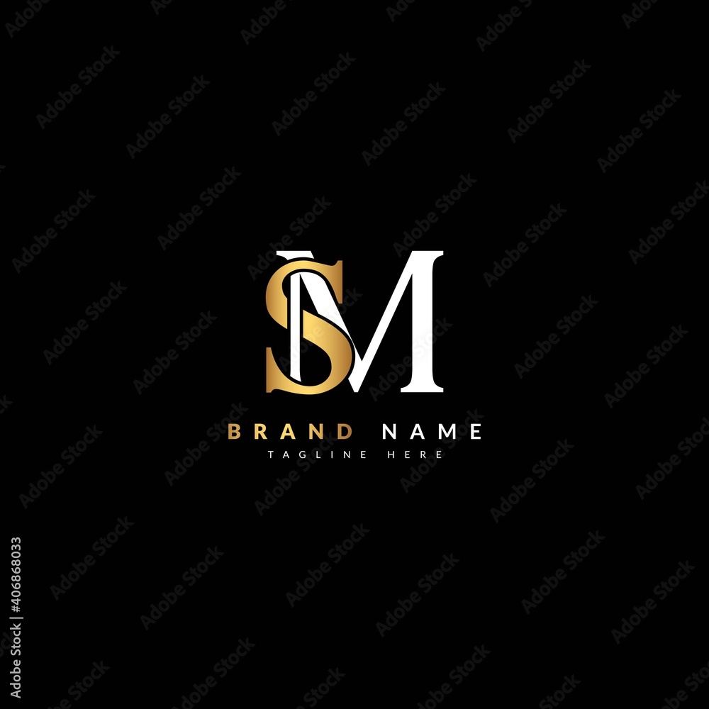 SM MS letter composite concept for company and business logo. Luxury ...