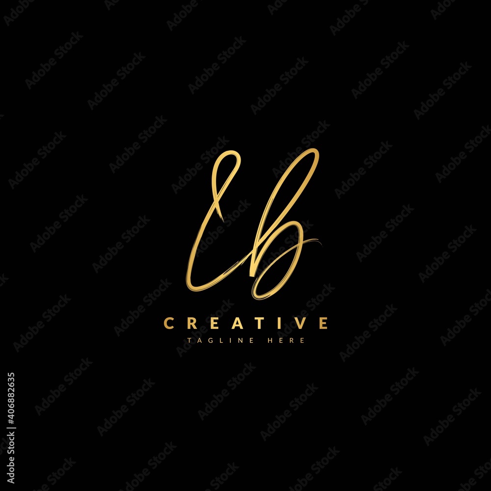 Initial LB handwritten signature logotype. Typography for company and ...