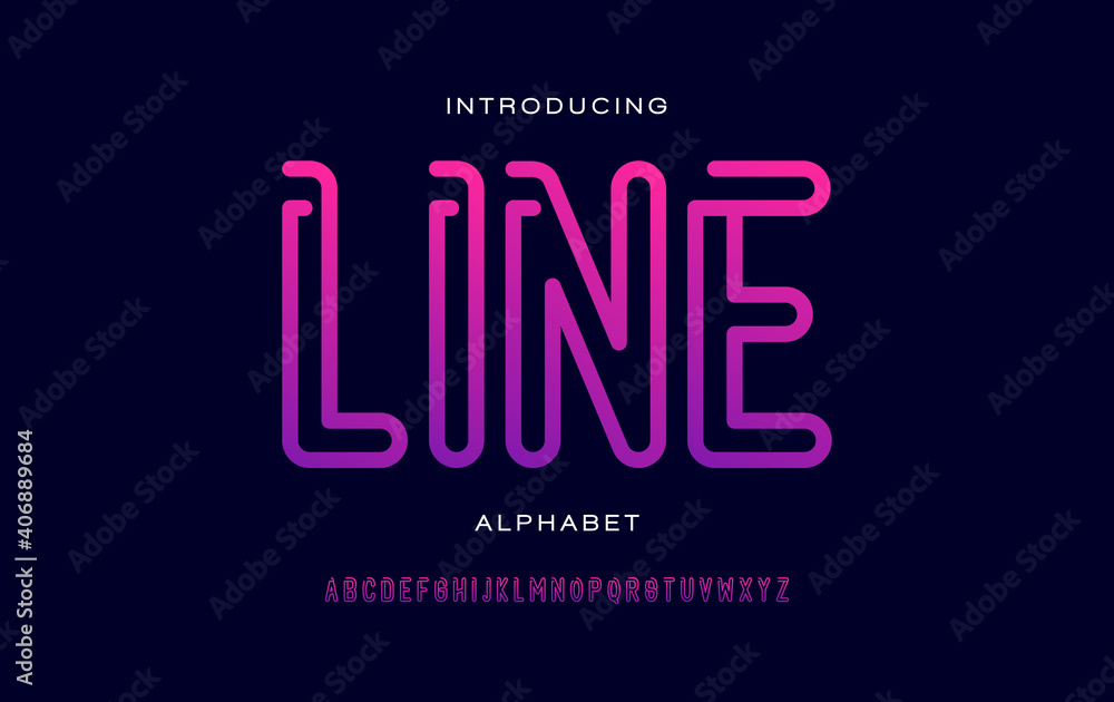 Line alphabet fonts. Typography for a design, poster, banner, etc ...
