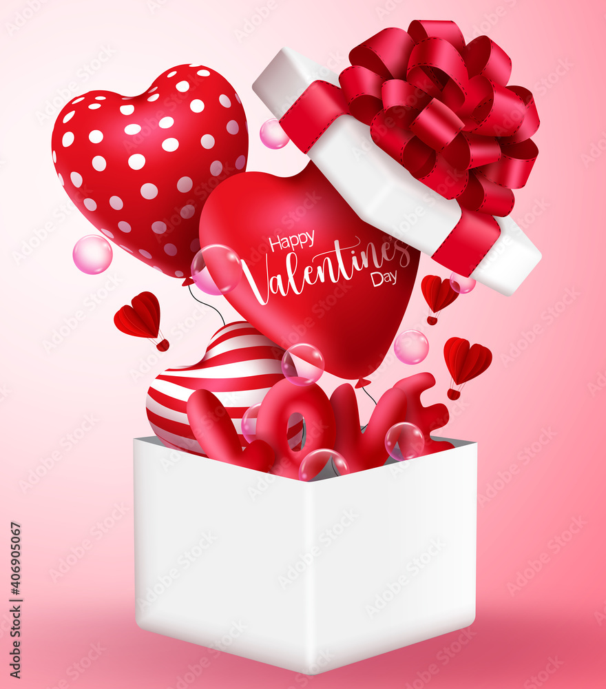 Valentine's gift vector concept design. Valentine's day surprise gift ...