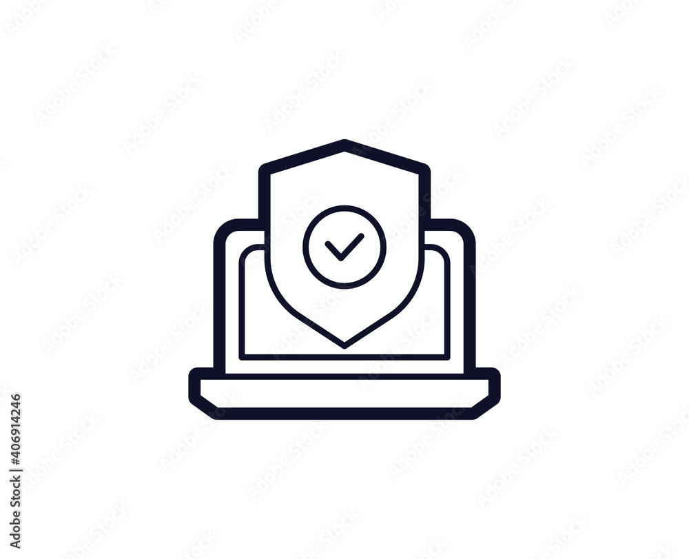 Safe internet icon. Bar black line sign. Premium quality graphic design ...