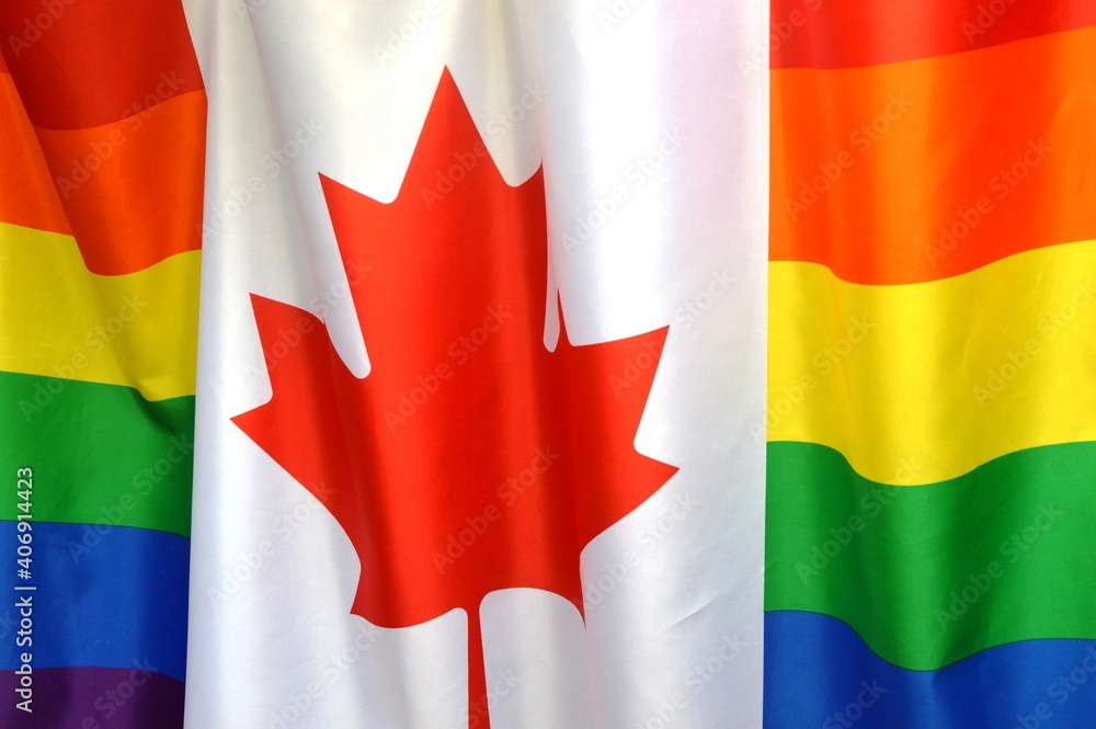 LGBT Canada flag. Rainbow flag. Symbol of pride and tolerance Stock ...