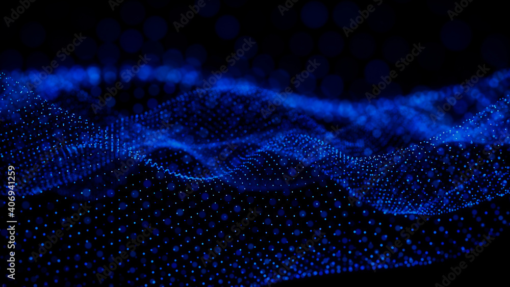 Abstract 3D Technology concept. Big Data and Artificial Intelligence ...