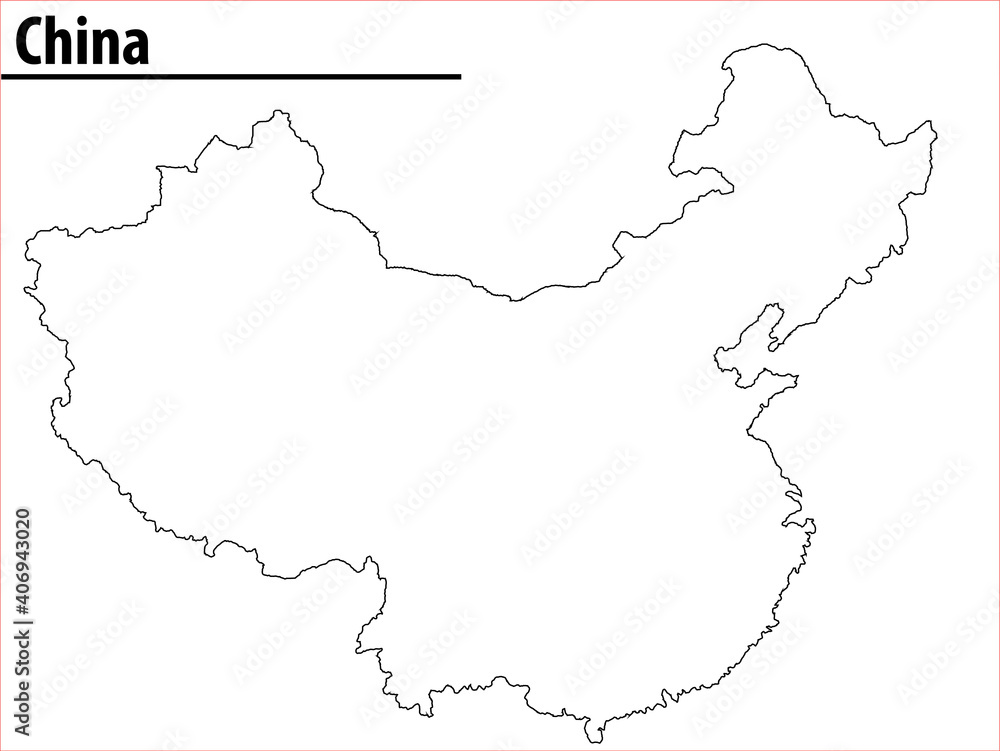 China map isolated on white background. Vector illustration Stock ...