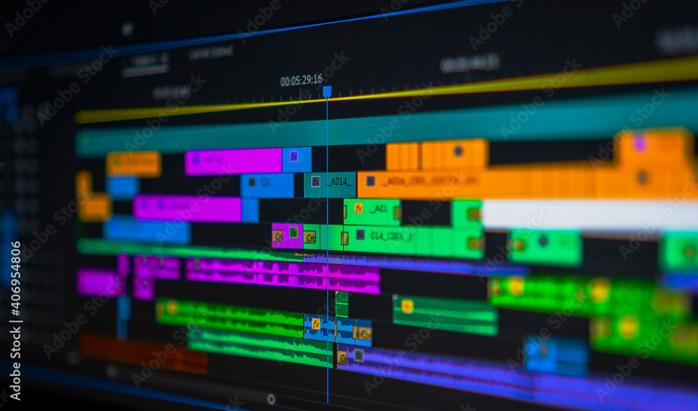 Professional video editing timeline. video editing concept. Stock Photo ...