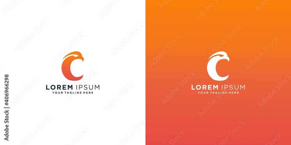 Letter c with eagle logo design Stock Vector | Adobe Stock