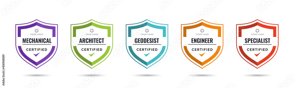 Set of company training badge certificates to determine based on ...