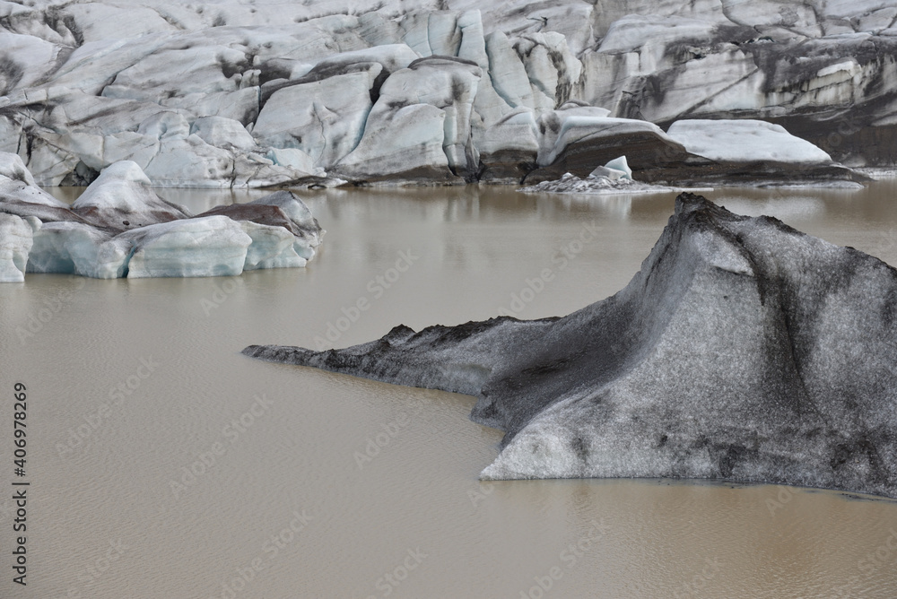Ice field of Svínafellsjökull glacier in southern Iceland Stock Photo ...