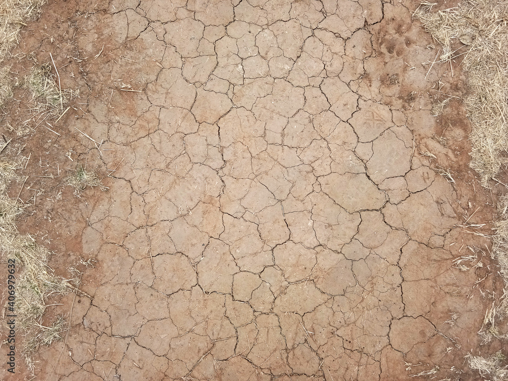 The ground has cracks in the top view for the background Stock Photo ...