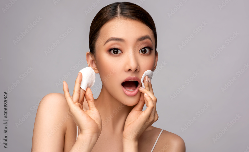 Beautiful young asian woman with Clean Fresh Skin on face . Chinese ...