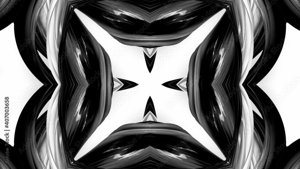4k seamless looped animation of black and white pattern with ribbons ...
