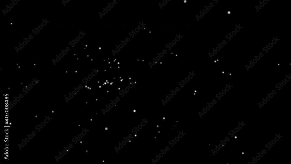 Animated Particle overlay on black background flying through easy 4k ...