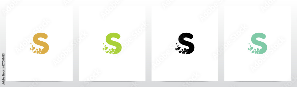 Letter Eroded Into Leaf Letter Logo Design S Stock Vector | Adobe Stock