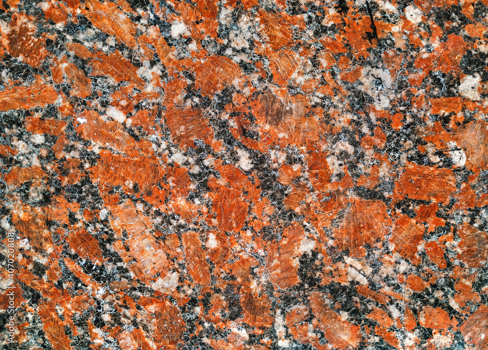 Grunge background of old red granite with a texture of natural stone ...