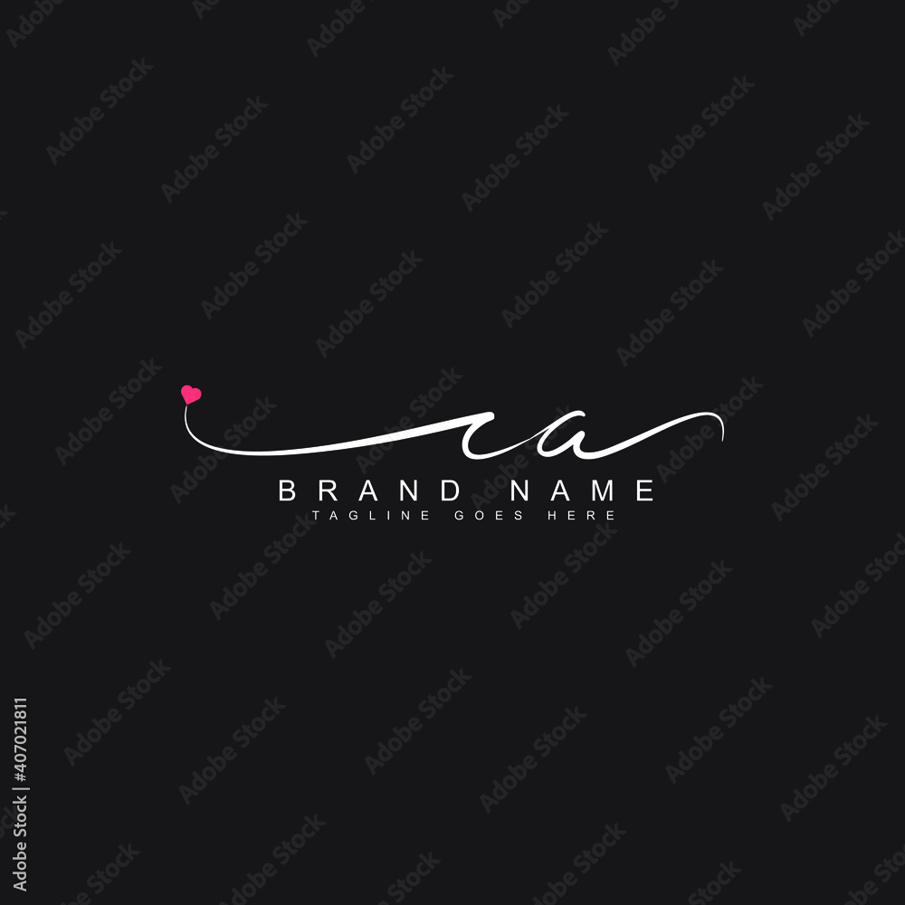 CA Initial Signature Logo - Handwritten Vector Logo for Letter C and A ...