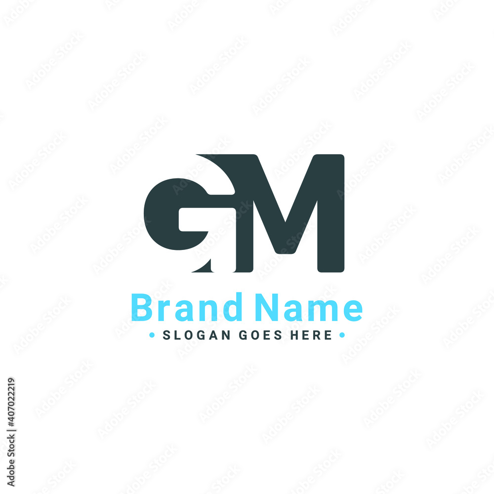 Initial Letter GM Logo - Minimal Vector Template Stock Vector | Adobe Stock