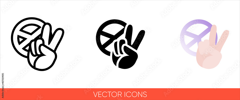 Peace sign hand with fingers and pacific sign, international symbol of ...