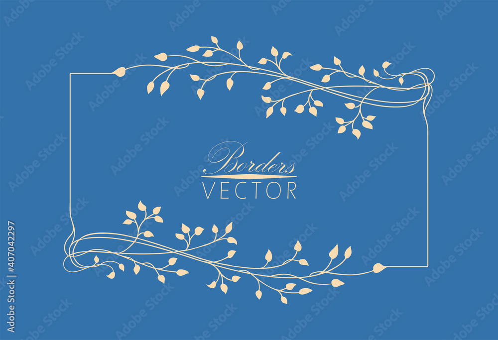 Vector border or frame background in blue azure color with elegant ...