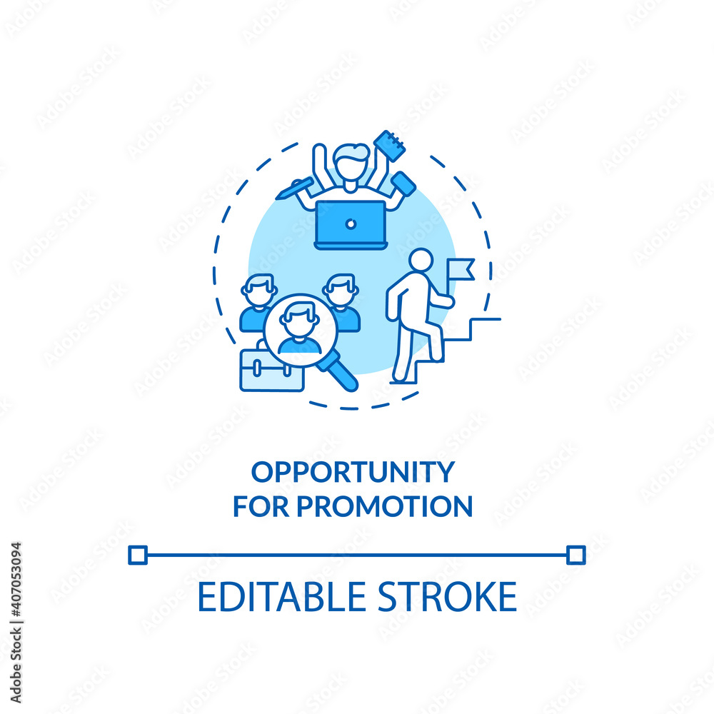 Opportunity for promotion concept icon. Employee position advancement ...