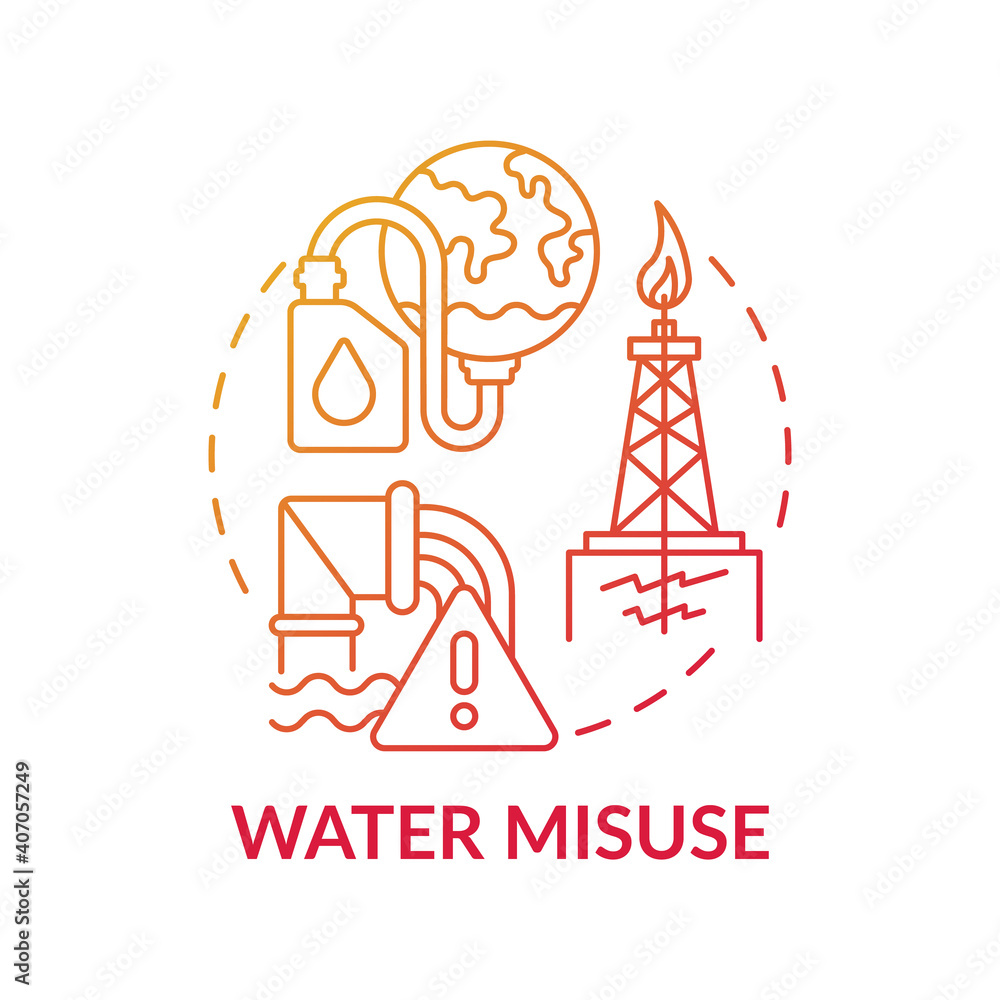 Water misuse concept icone. Waste of water idea thin line illustration ...