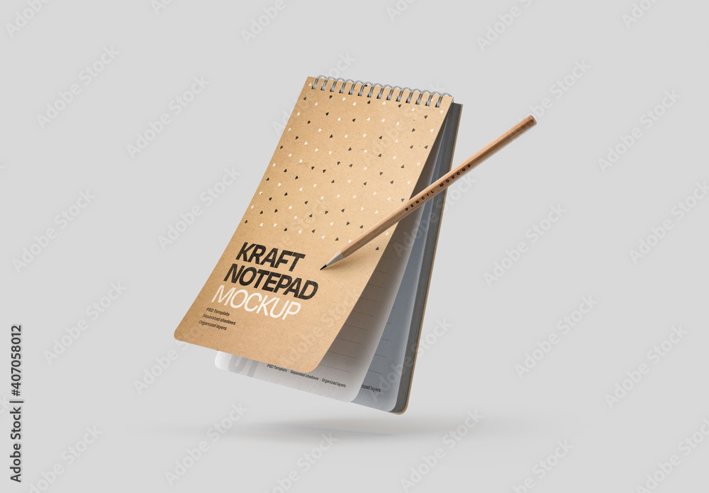 Kraft Notepad Mockup Stock Template | Adobe Stock
