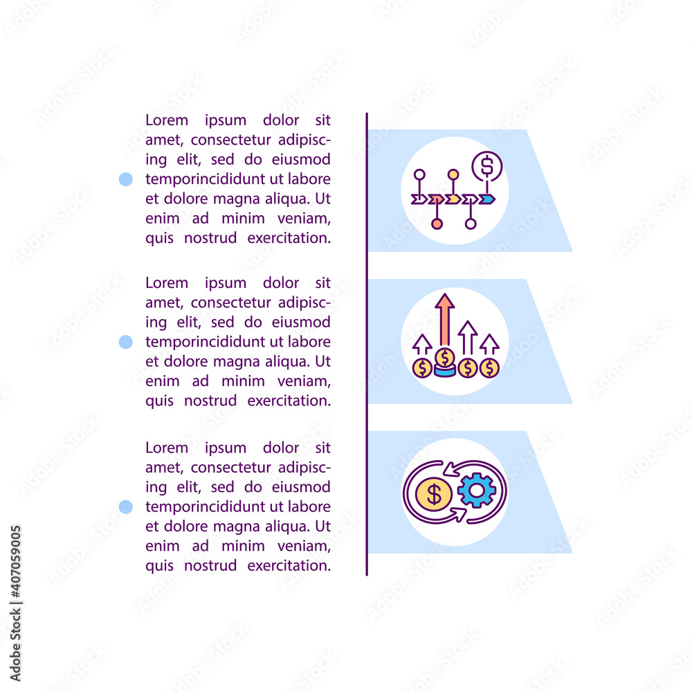 Fixed and variable overhead costs concept icon with text. Manufacturing ...