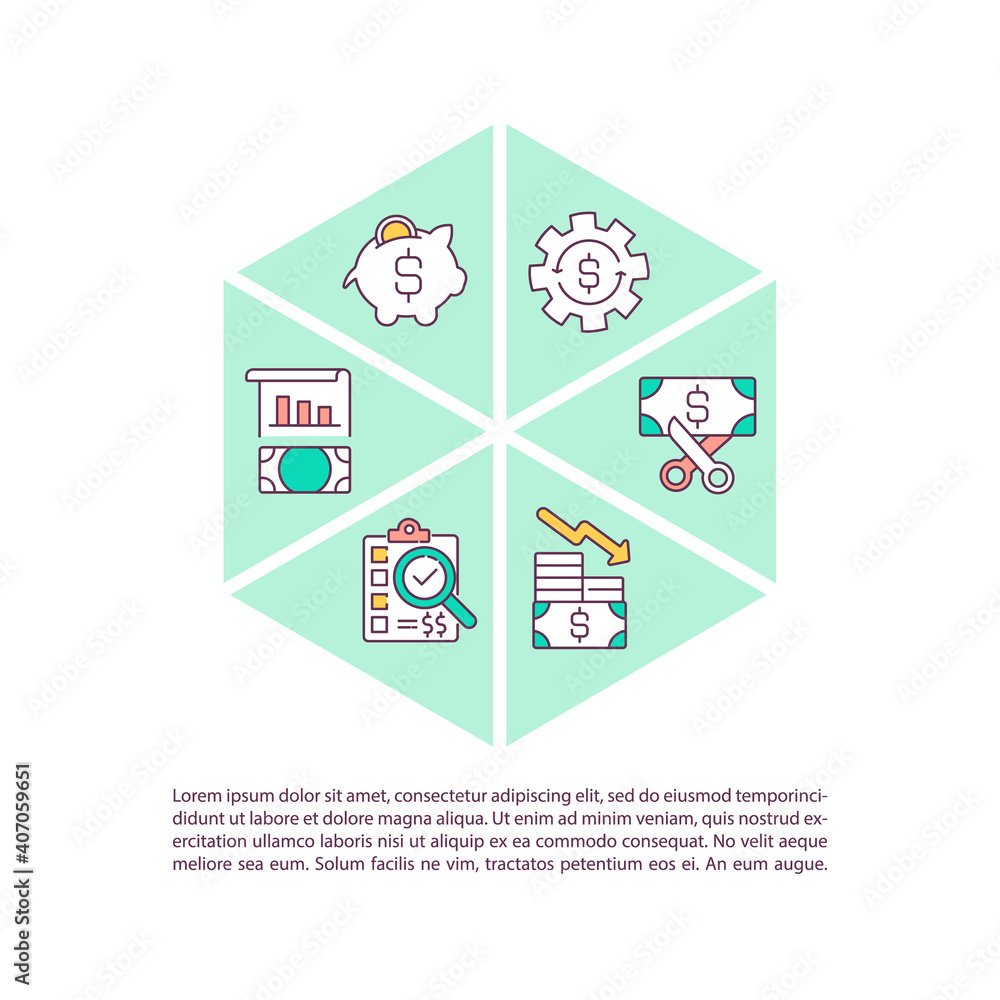 Cost reduction concept icon with text. Cost cutting strategies to use ...