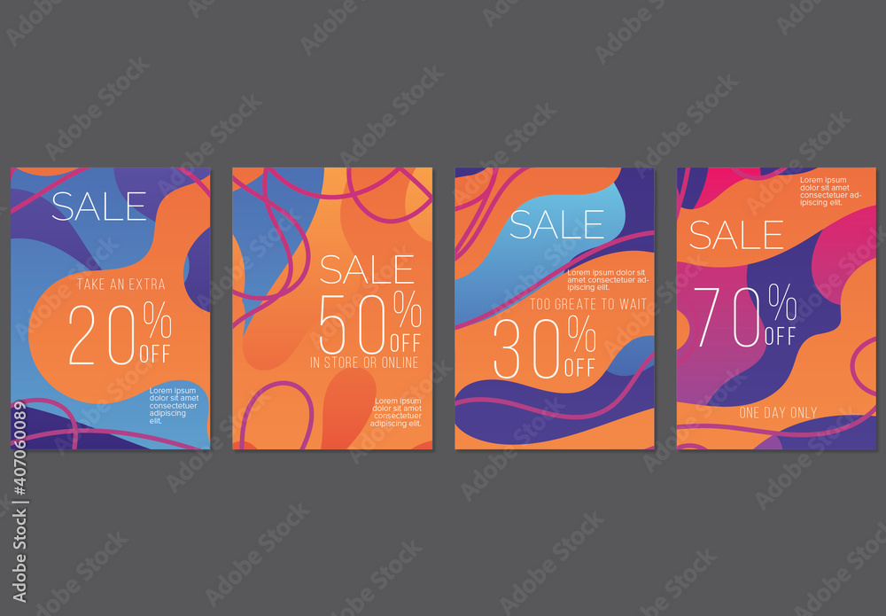 Flyer Layout with Bright Gradient Spots and Stripes Stock Template ...