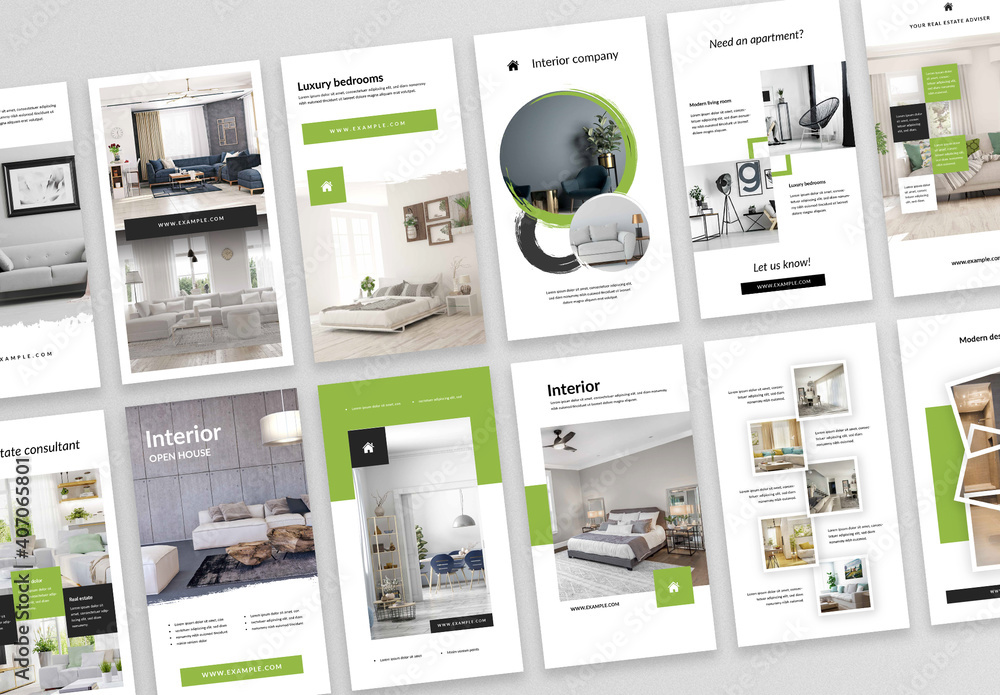 12 Interior Design Social Post Layouts Stock Template | Adobe Stock