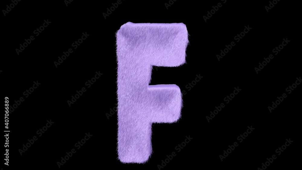 English letter made from mink fur. There is animation and alpha mask ...