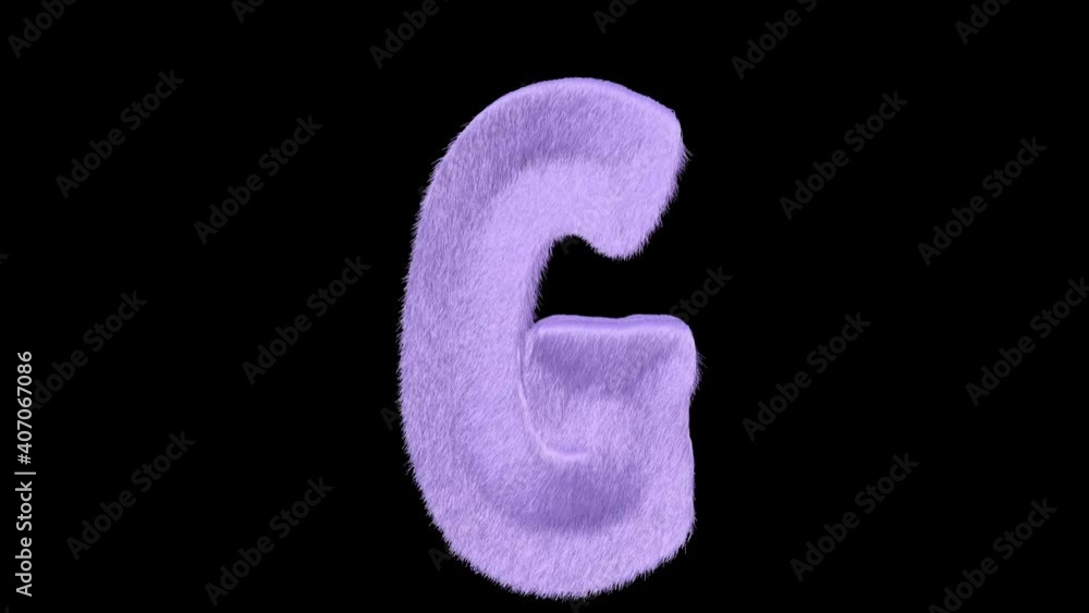 English letter made from mink fur. There is animation and alpha mask ...