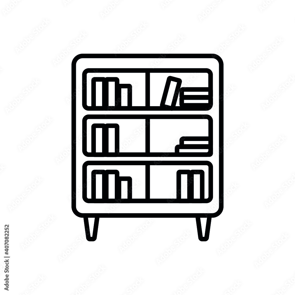 bookshelf icon outline Stock Vector | Adobe Stock