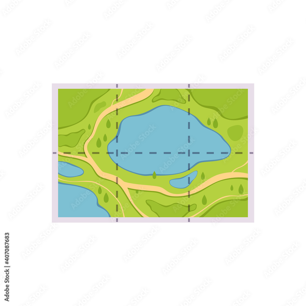 Cartoon Map Illustration Stock Vector | Adobe Stock