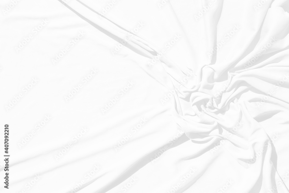 Top view Abstract White cloth background with soft waves.Wave and curve ...